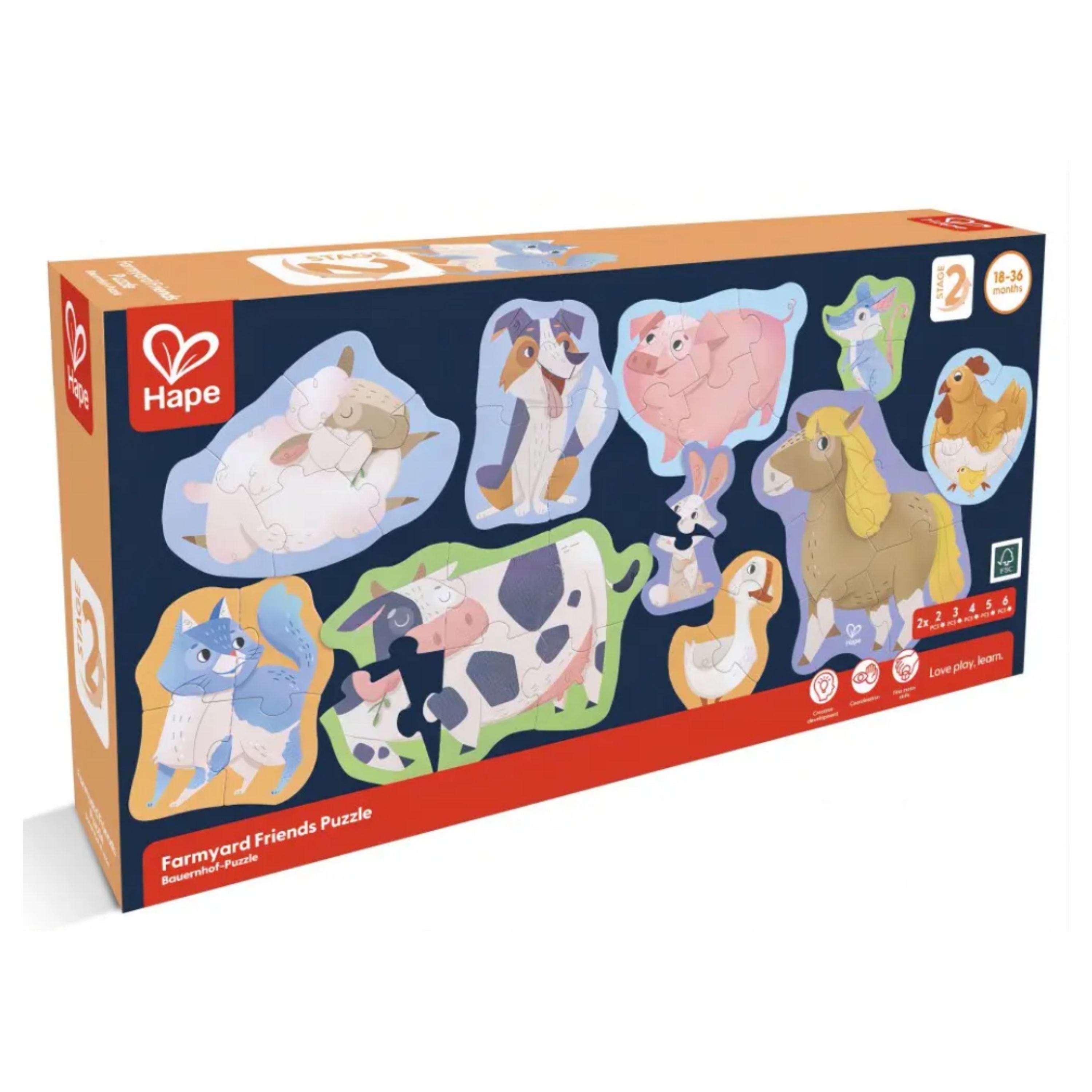 Farm Animal Level Up Puzzle – Hape Toys