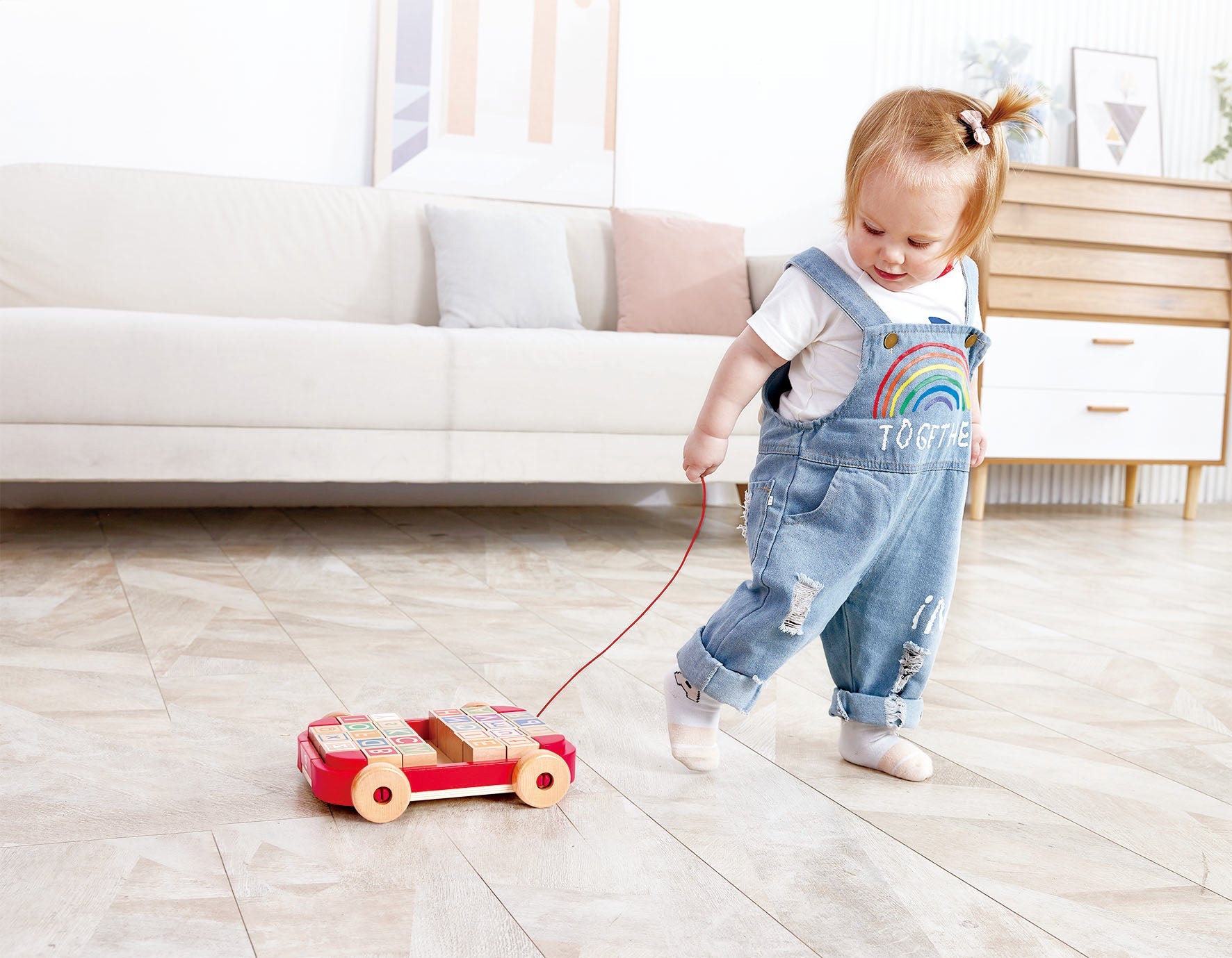 Hape Pull-along Cart with Stacking Blocks – Hape Toys